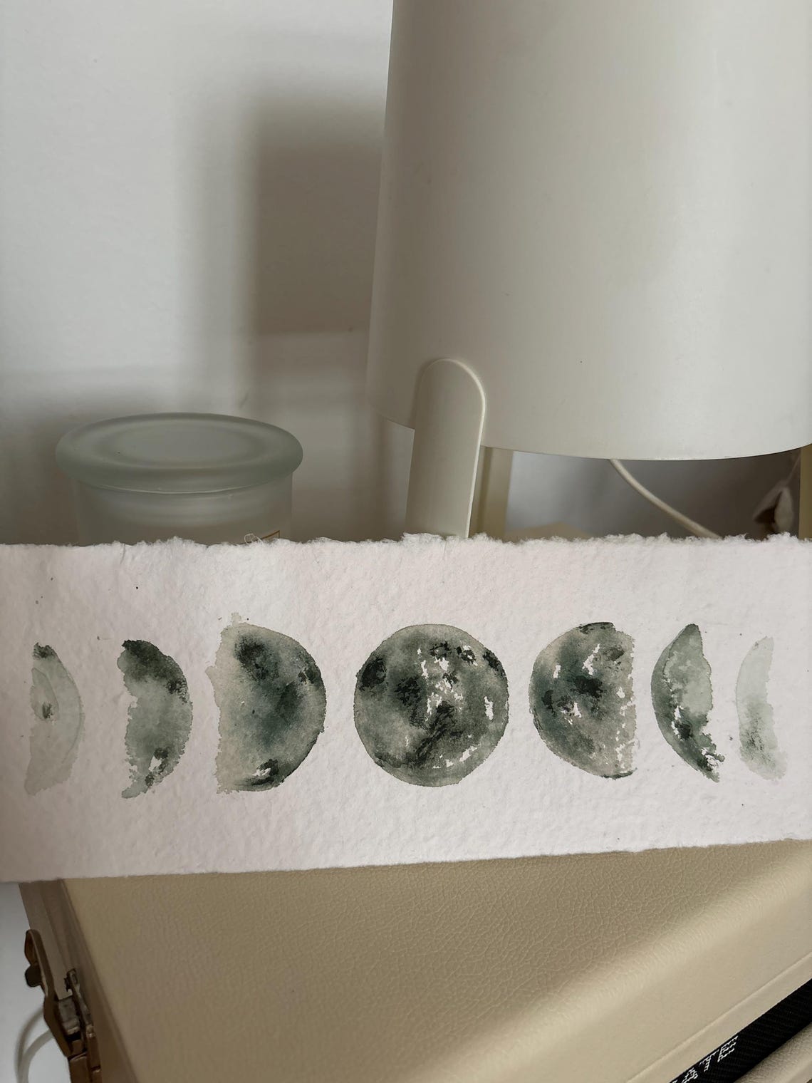 Moon Phases Watercolor Painting – Lunar Cycle Art – Handmade Original ...