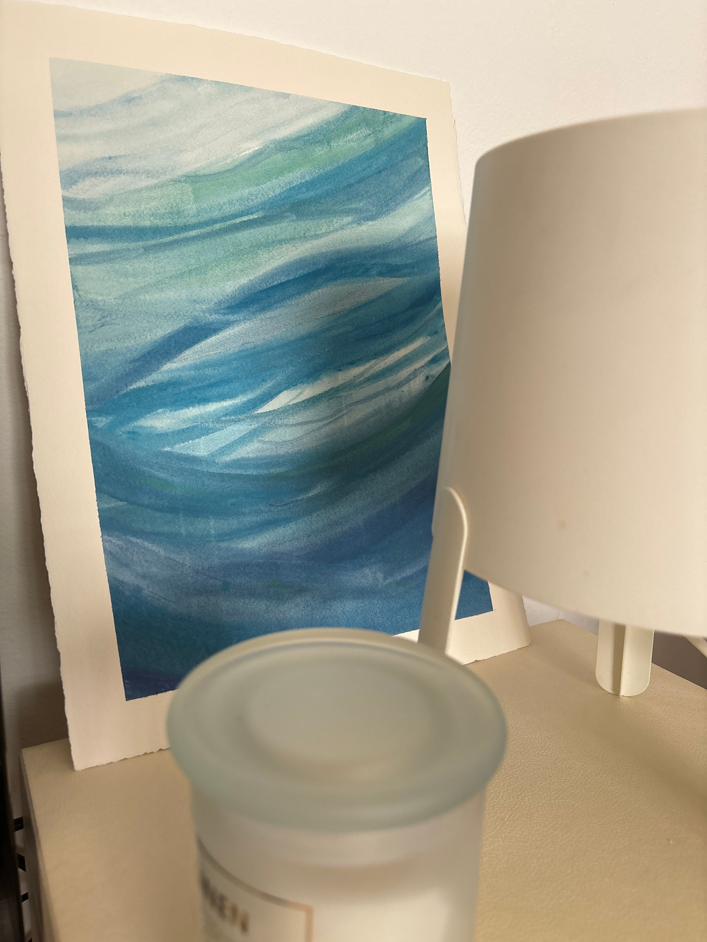 Original Watercolor Sea Painting – Abstract Ocean Art in Shades of Blue ...