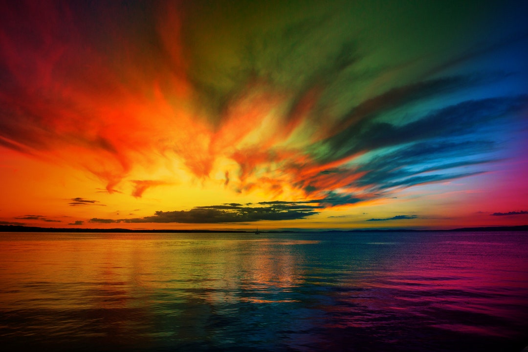 Rainbow Sunset Diamond Painting Kit - Etsy