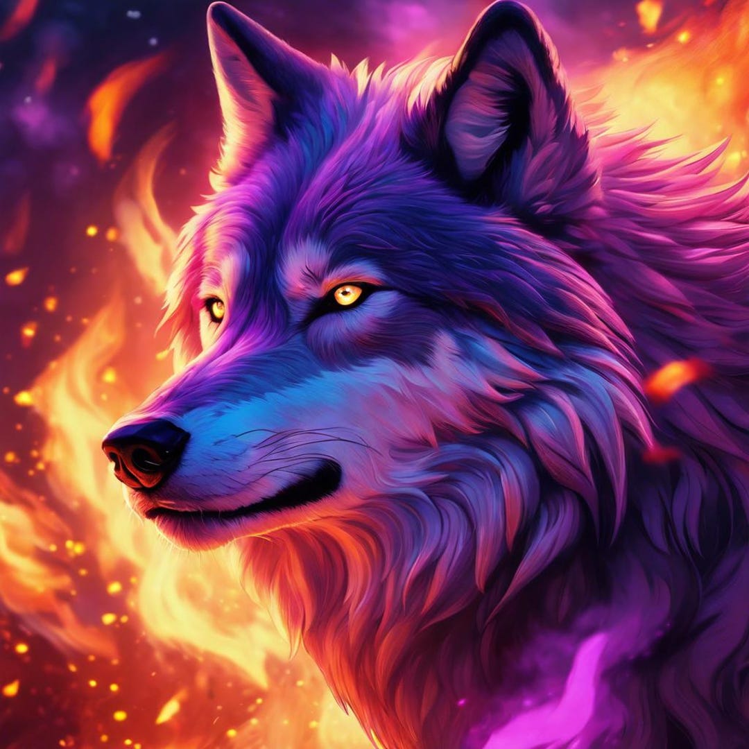 Wild Fire Wolf Full Drill Diamond Painting Kit - Etsy