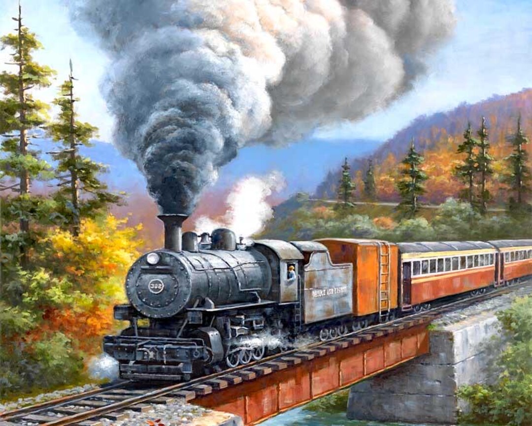 Timeless Travel Locomotive Full Drill DIY Diamond Painting Kit Round ...