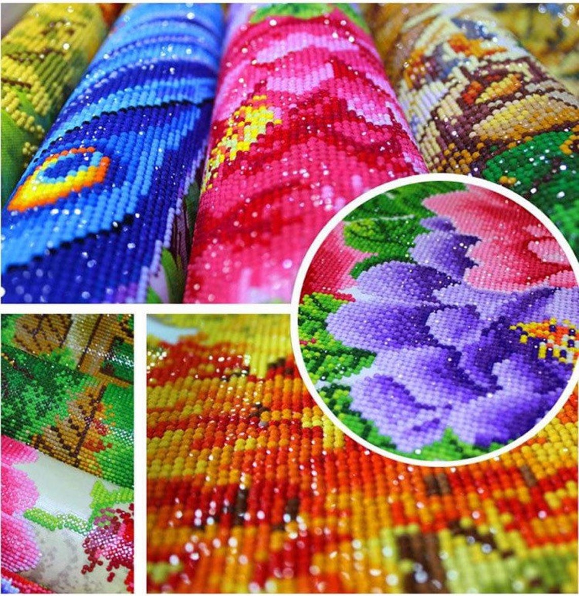 Stained Glass Red Cardinal Full Drill DIY Diamond Painting Kit Round ...