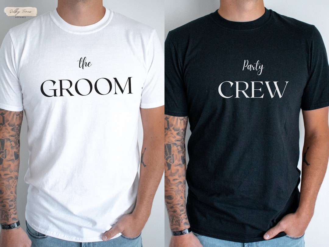 Bachelor Party Tshirts Groom & Crew for Man Simple and Modern, Wedding ...