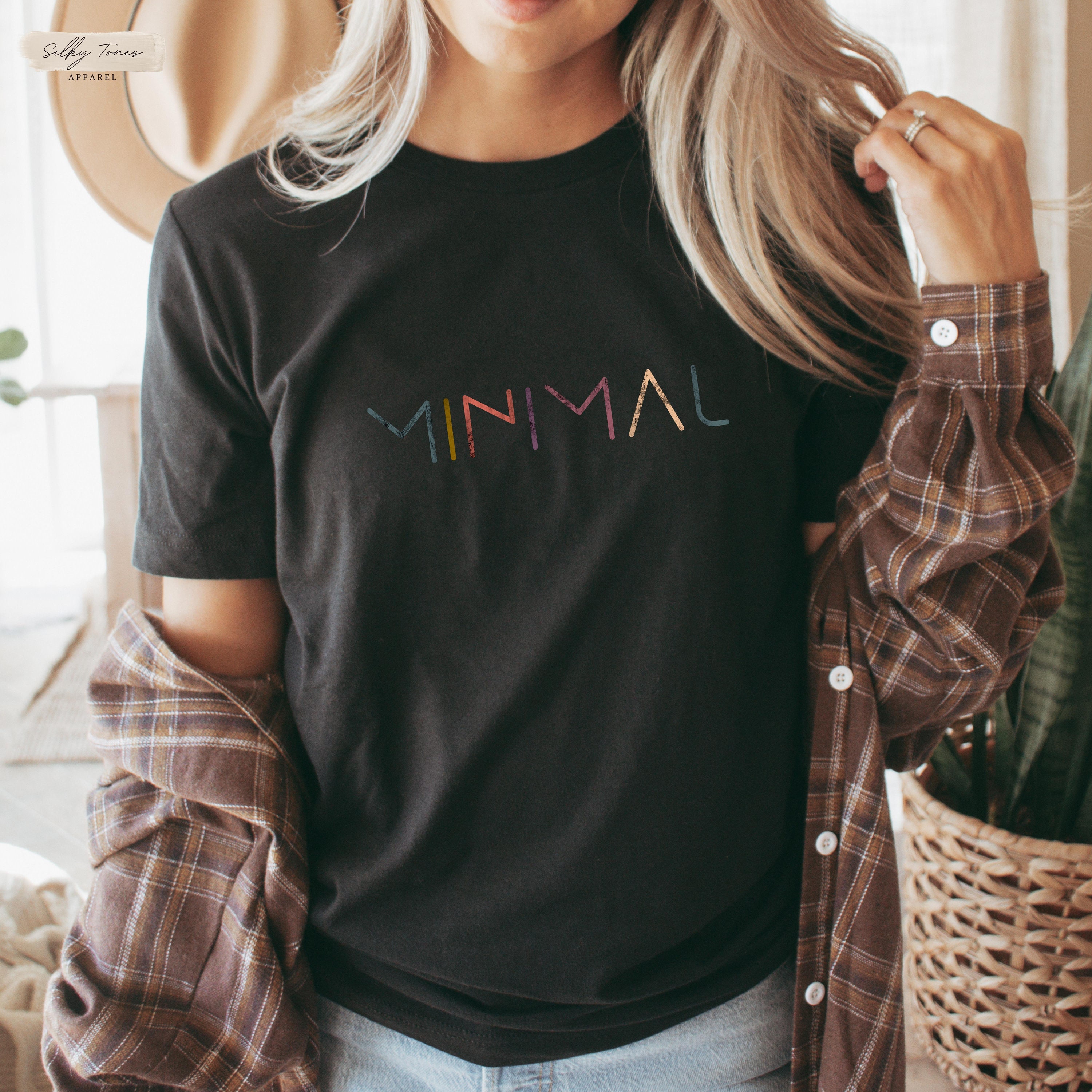 Woman's Minimalist Colors Shirt, Minimal Shirt for Woman, Minimal Text ...