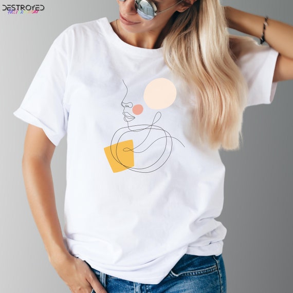 Minimalist Face Line Art Shirt for Woman Face Line Art - Etsy