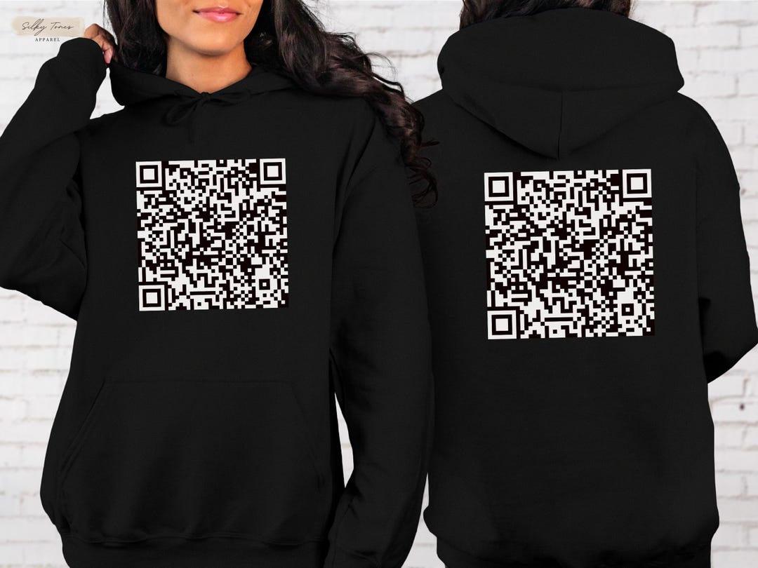 QR Code Shirt Front or Back Printed Personalised, Custom QR Code ...