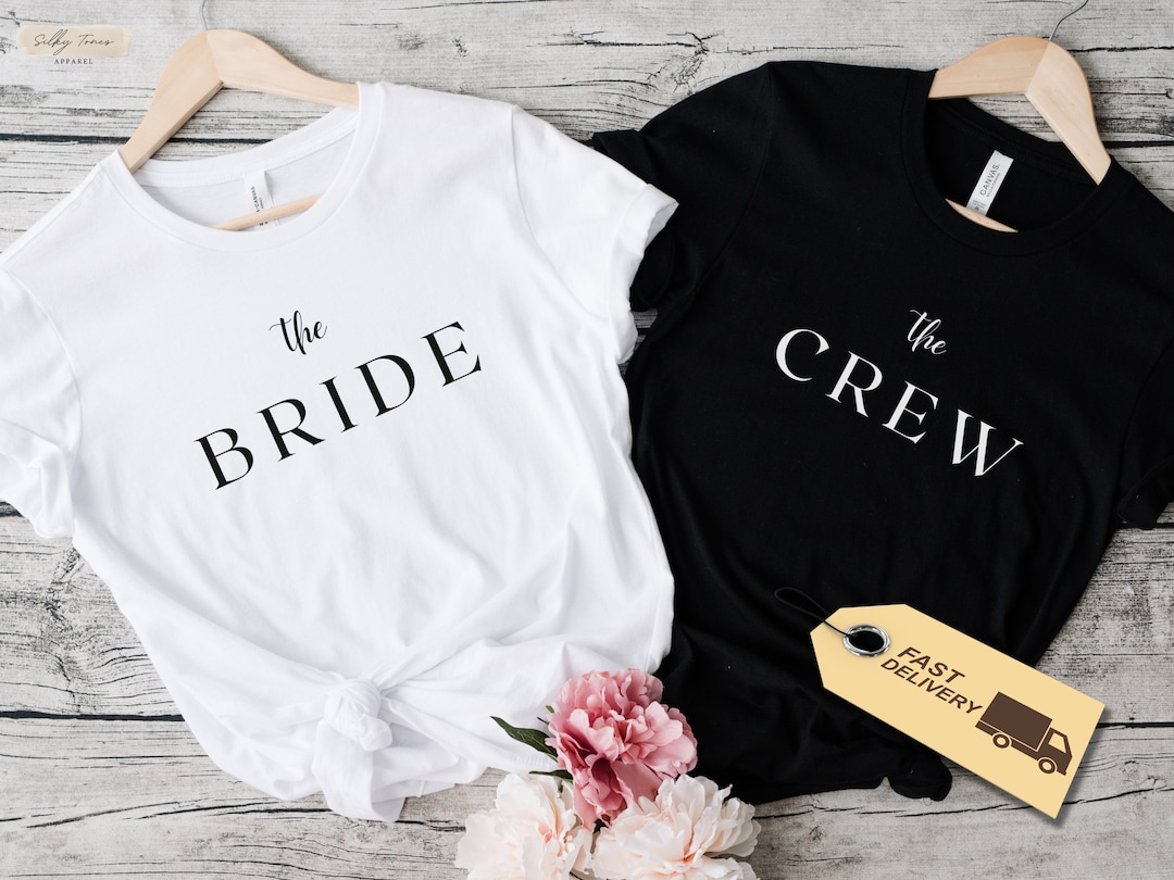Woman's JGA T-shirt "bride & Crew" Simple and Modern, Wedding Gift for ...