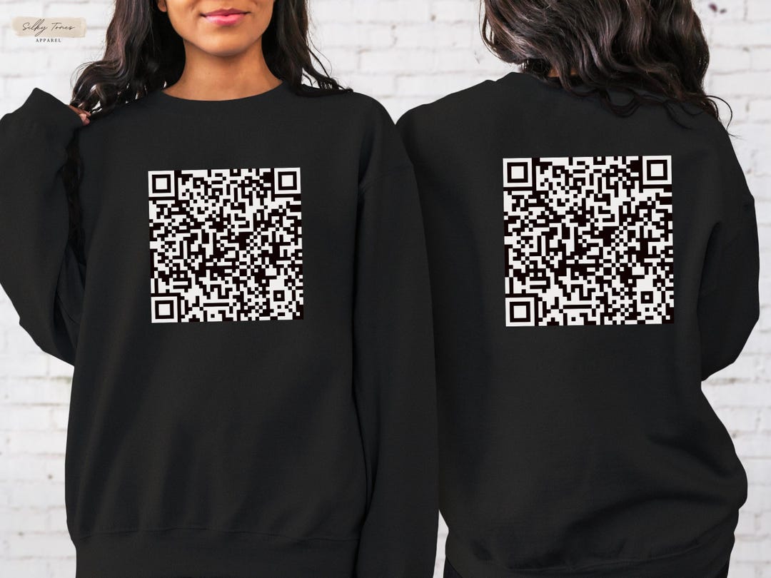 Custom QR Code Shirt Front or Back Printed, Personalised QR Code ...