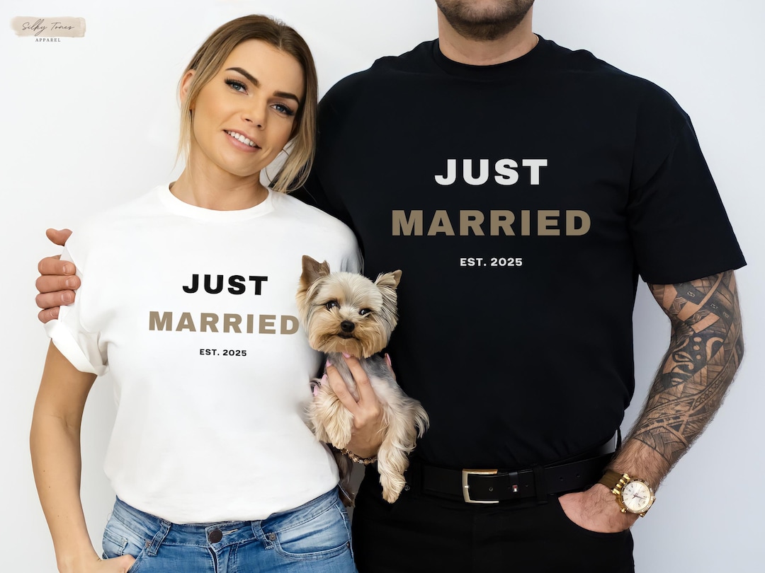 Personalized Just Married T-shirts Front or Back Printed, Couple ...