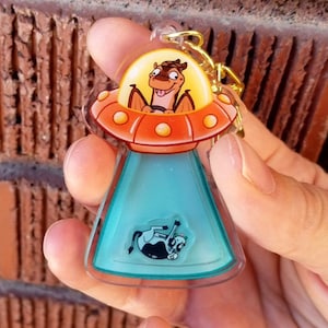 UFO Dragon Shaker Keychain || Wings of Fire || Clay the Mudwing - Etsy