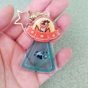 UFO Dragon Shaker Keychain || Wings of Fire || Clay the Mudwing - Etsy