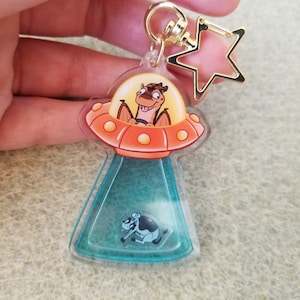 UFO Dragon Shaker Keychain || Wings of Fire || Clay the Mudwing - Etsy