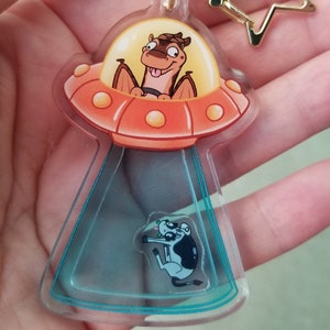 UFO Dragon Shaker Keychain || Wings of Fire || Clay the Mudwing - Etsy