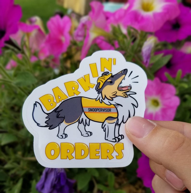 Rough Collie Barking Orders Sticker || Tri-color, Merle & Sable - Etsy