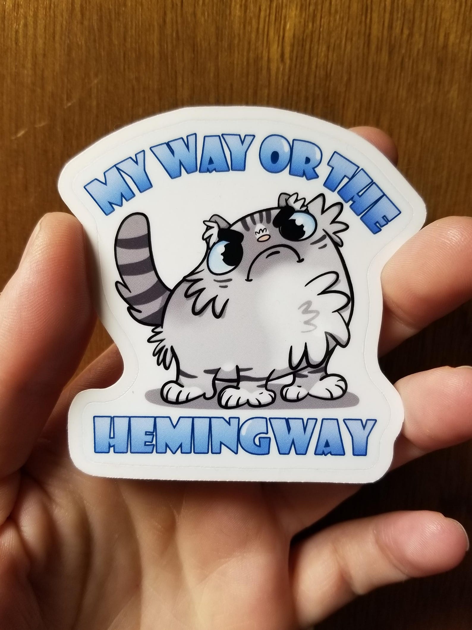 Grumpy Polydactyl Cat Sticker | Hemingway Cat Art - Etsy