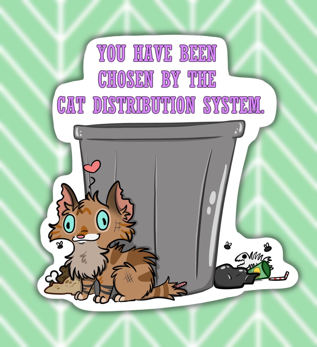 Cat Distribution System Sticker || Stray Kitten Sticker Art - Etsy