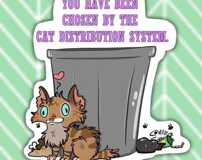 Cat Distribution System Sticker || Stray Kitten Sticker Art - Etsy