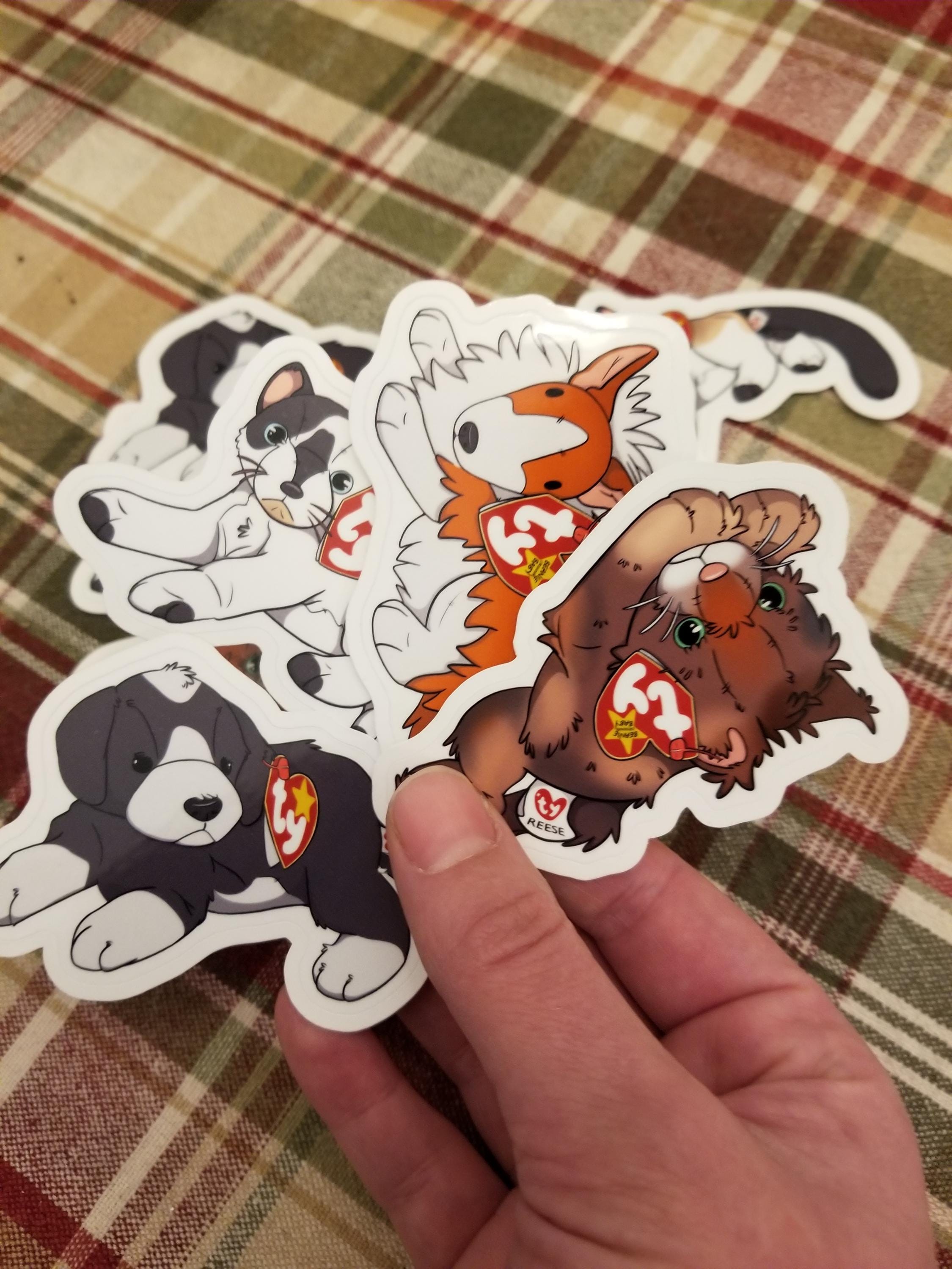 Custom Stuffed Animal Pet Stickers || Cats or Dogs || Water Resistant ...