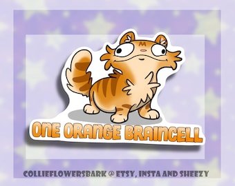 One Orange Brain Cell Sticker || Orange Cat - Etsy