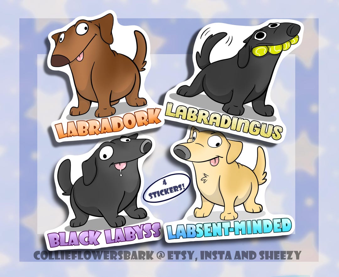 Labrador Sticker Bundle || Lab Puns || Dog Breed Art - Etsy
