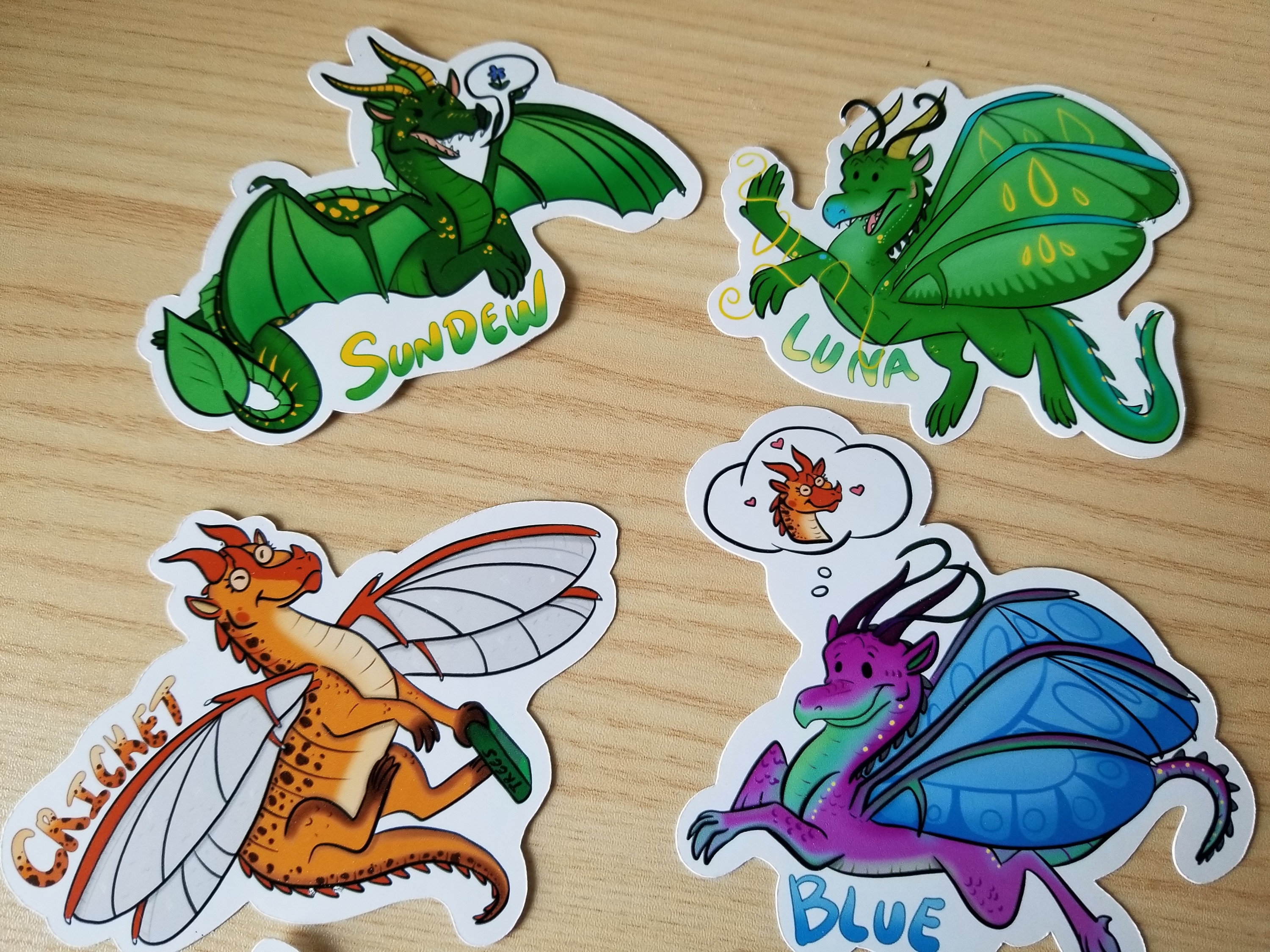 Wings of Fire Dragons Sticker Set of 6 Arc 3 Characters - Etsy