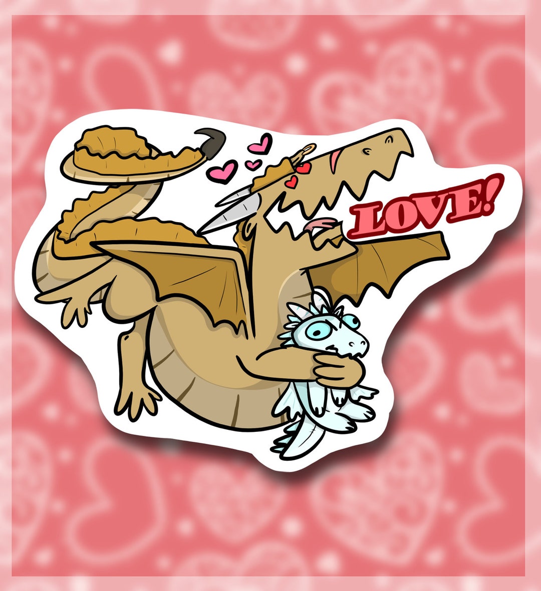Qibli Loves Winter Sticker Wings of Fire Valentine Art - Etsy