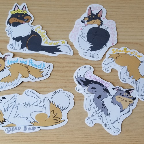 Sable Rough Collie Sticker Set Rough Collie Stickers Dog - Etsy