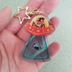 UFO Dragon Shaker Keychain || Wings of Fire || Clay the Mudwing - Etsy