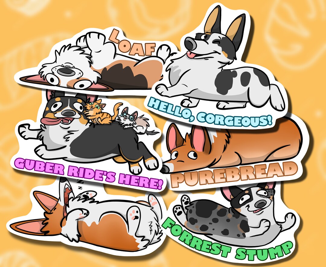 Corgi Sticker Pack || 6 Unique Designs - Etsy