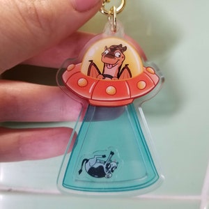 UFO Dragon Shaker Keychain || Wings of Fire || Clay the Mudwing - Etsy