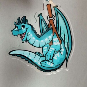 Tsunami the Seawing Keychain || Mini Pet Dragon || Wings of Fire - Etsy