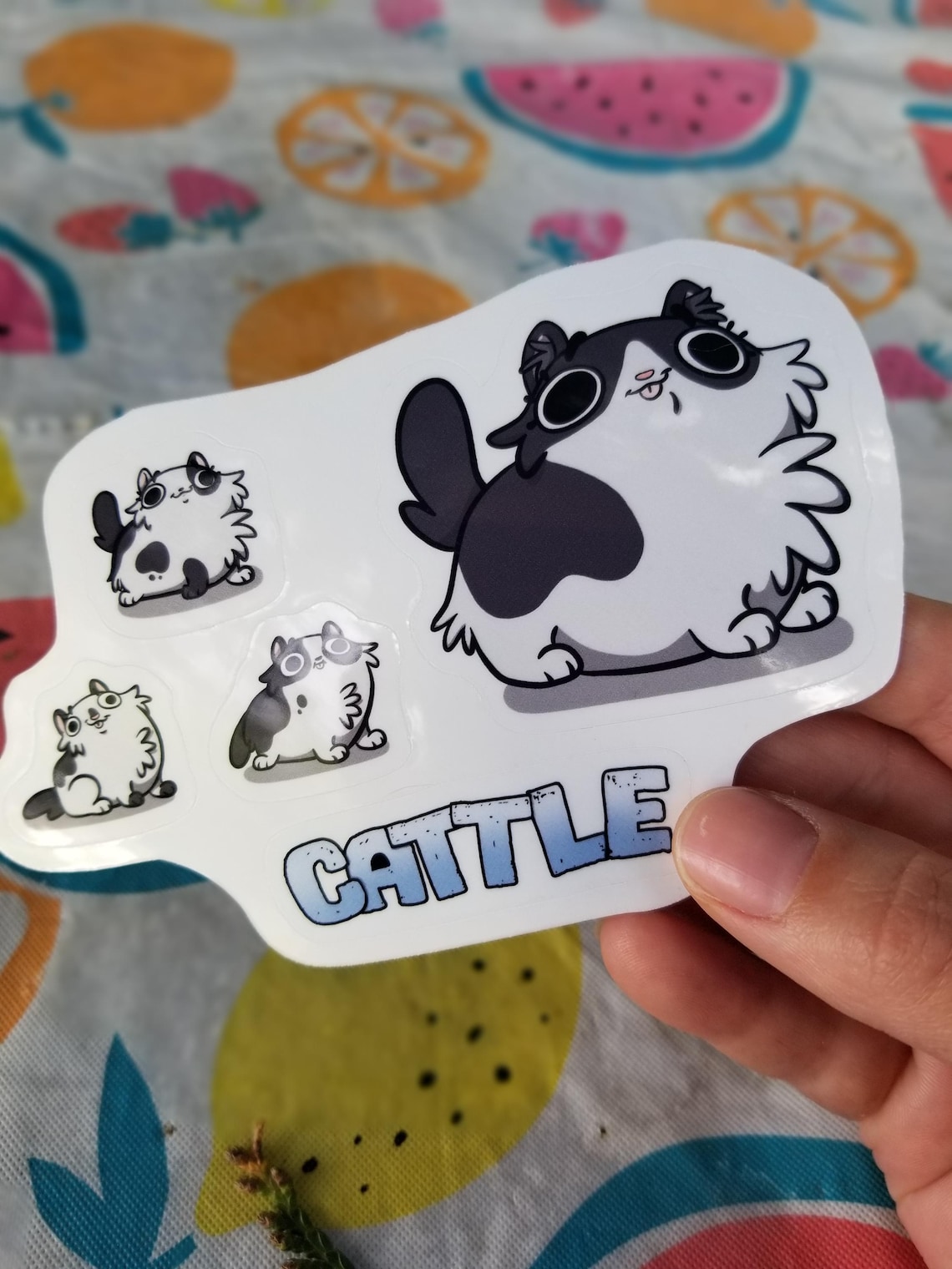 Black and White Cat Sticker Set | Cattle || Cat Humor || Cow Cats - Etsy