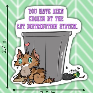 Cat Distribution System Sticker || Stray Kitten Sticker Art - Etsy