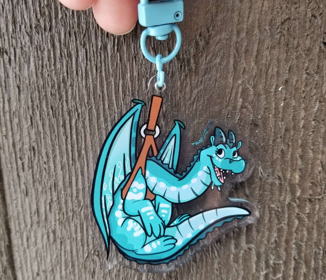 Tsunami the Seawing Keychain || Mini Pet Dragon || Wings of Fire - Etsy