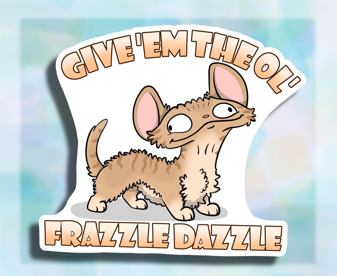 Devon Rex Sticker || Frazzle Dazzle || Cat Breed Art - Etsy