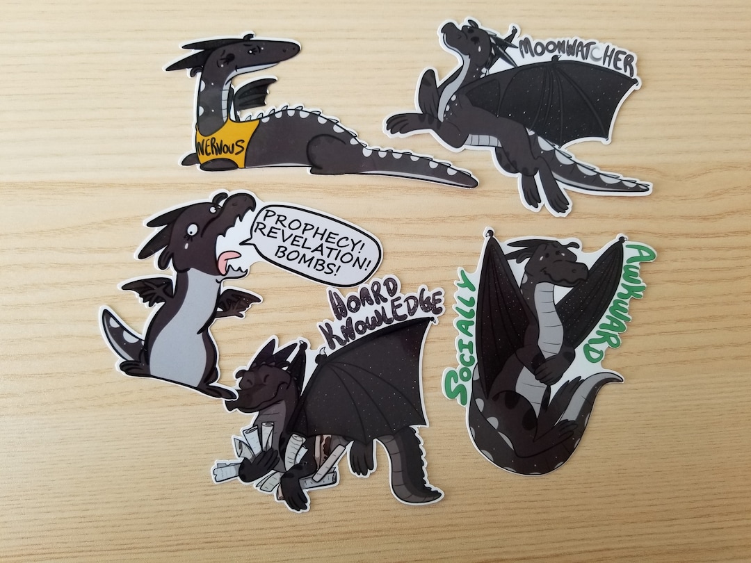 Wings of Fire Stickers Nightwing Bundle 5 Dragon Designs - Etsy