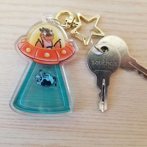 UFO Dragon Shaker Keychain || Wings of Fire || Clay the Mudwing - Etsy