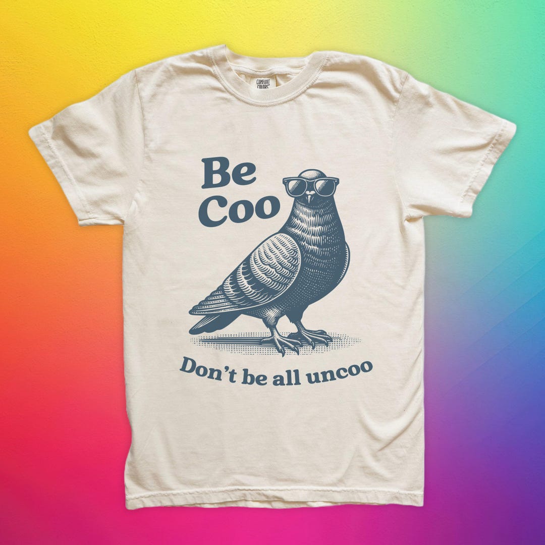 Unhinged Funny Pigeon Shirt, Comfort Colors® Vintage Retro Bird T-shirt ...
