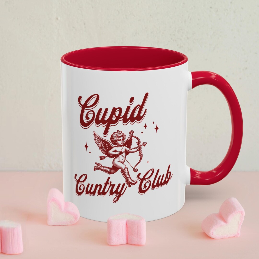 Unhinged Funny Valentine's Day Mug for Gay or Ally, Fierce Boots Cherub ...