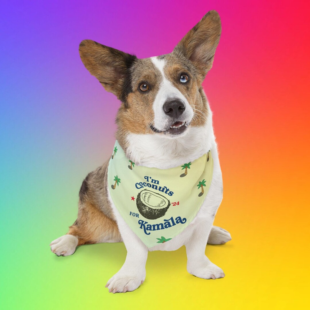 Kamala Harris Coconut Tree Dog Bandanna, Cute Political Gift for ...