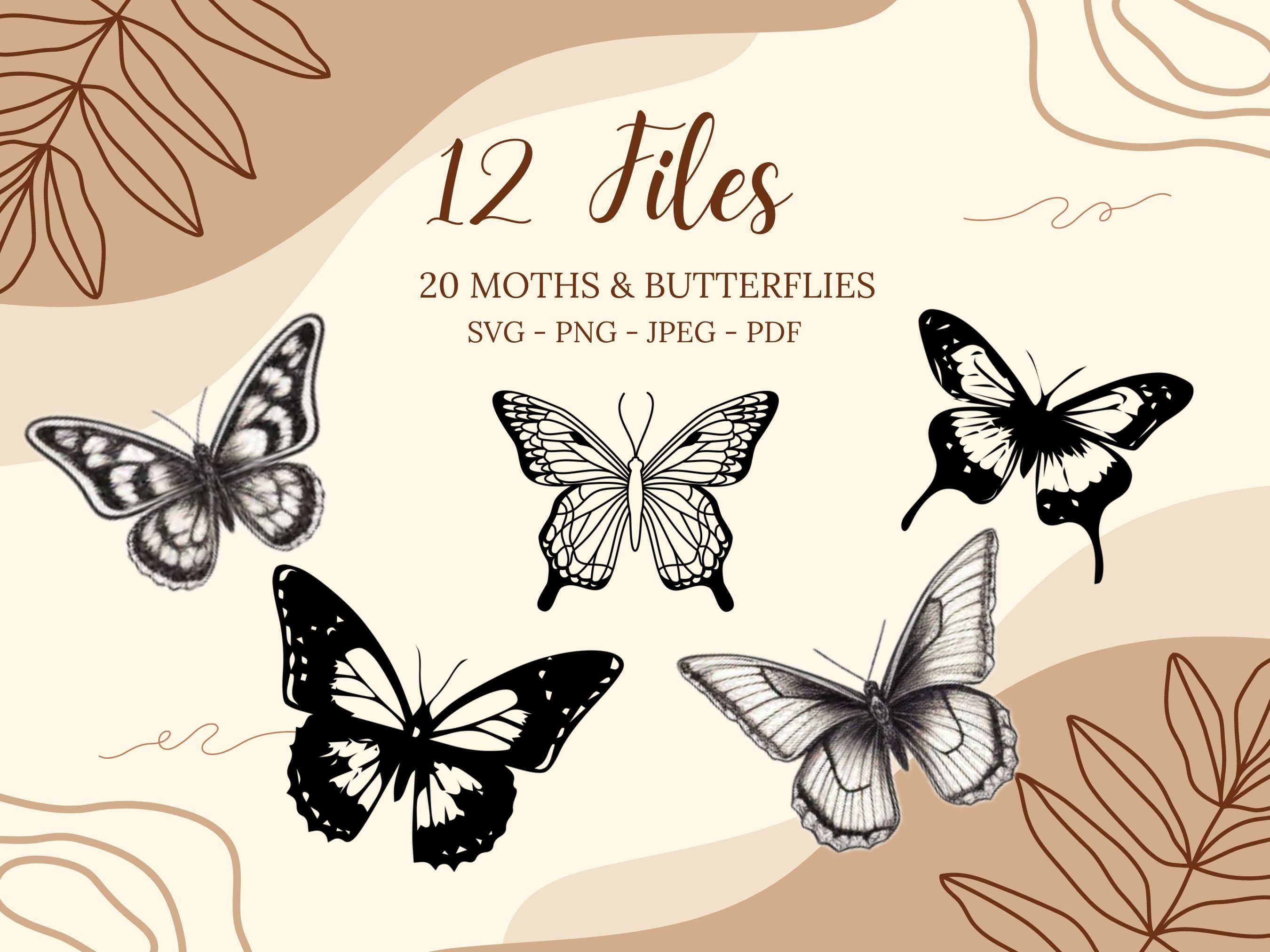 Butterflies and Moths Digital Download Digital Art Tattoo Flash Sheet ...