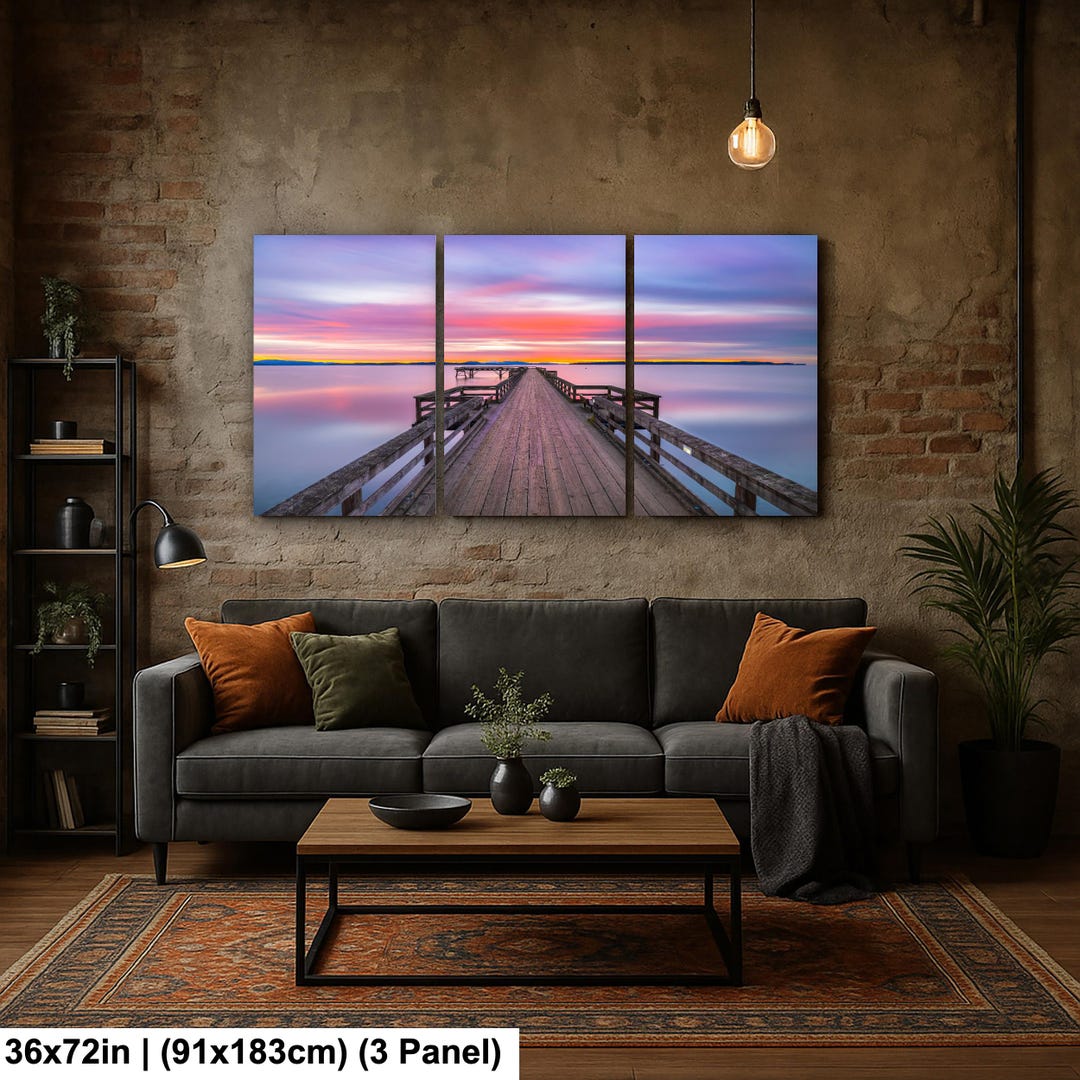 Sidney Pier Sunrise Canvas Print, Victoria BC Seascape Wall Art - Etsy