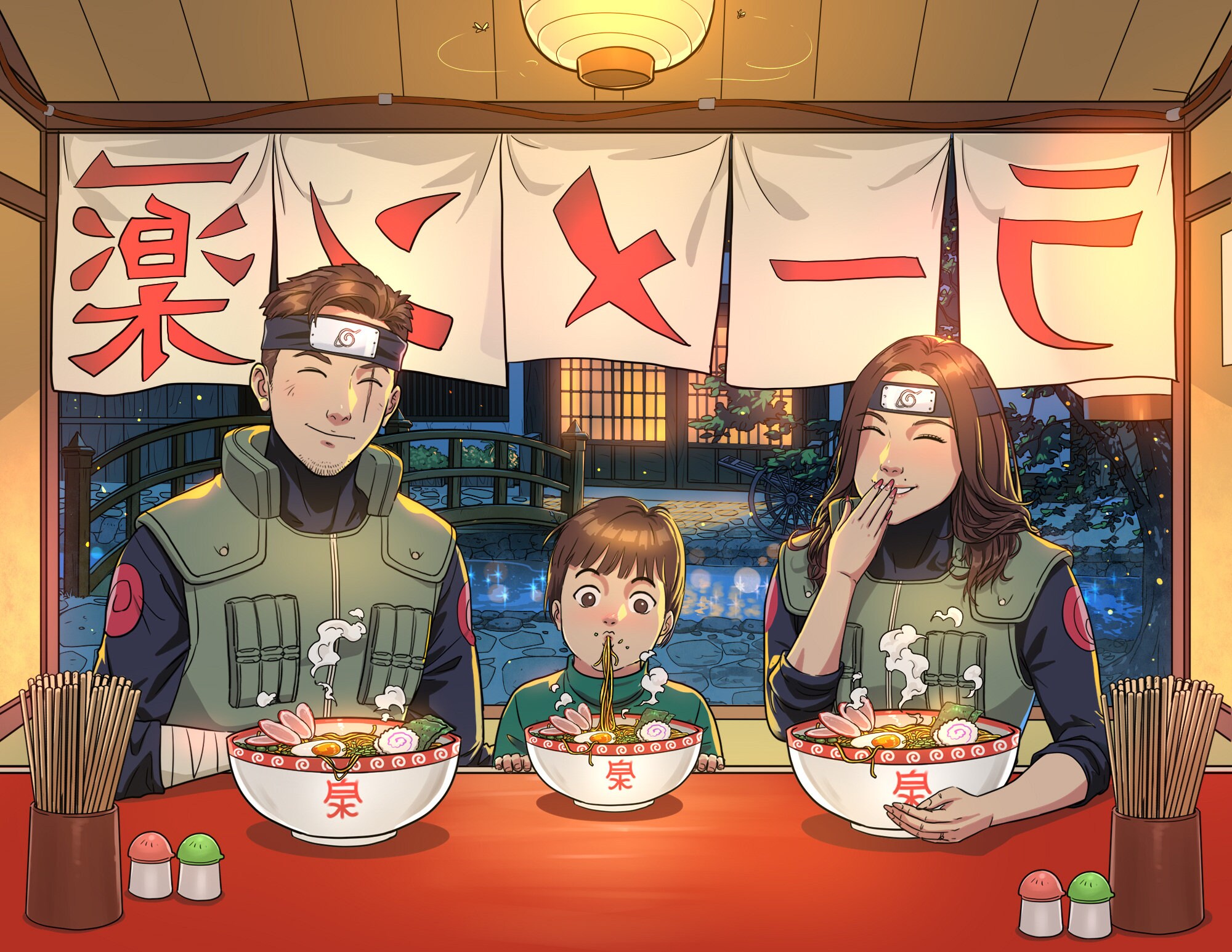 Custom Anime Portrait, Ramen, Custom Personalized Anime Potrait, Couple ...