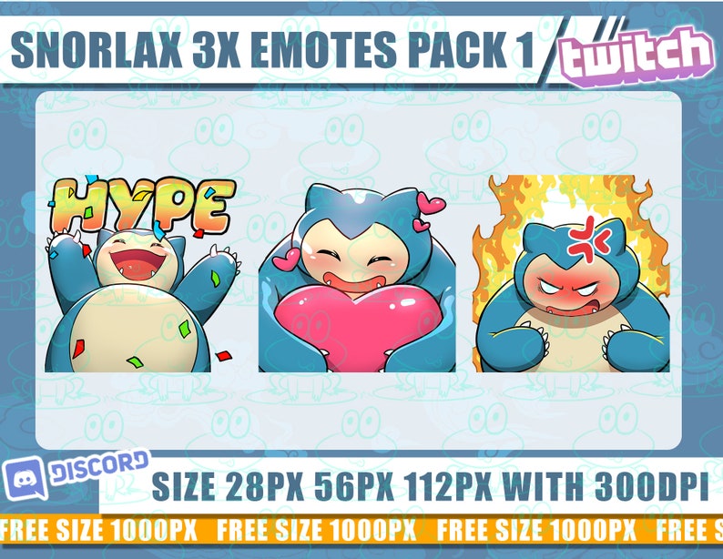 Snorlax Twitch Emotes, Pokemon Emotes, Emotes, Snorlax Cute Emotes ...