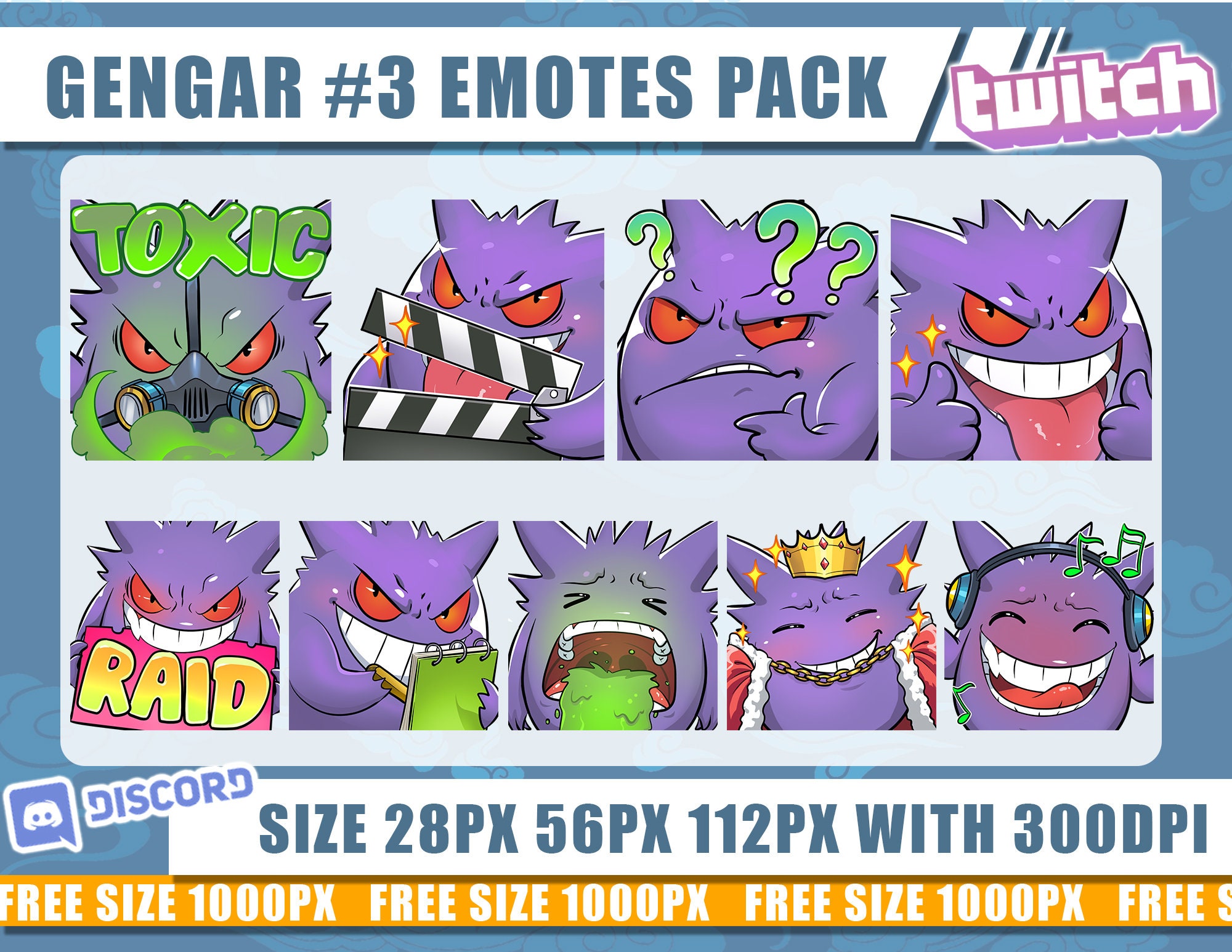 Gengar Twitch Emotes, Pokemon Emotes, Emotes, Gengar Cute Emotes ...
