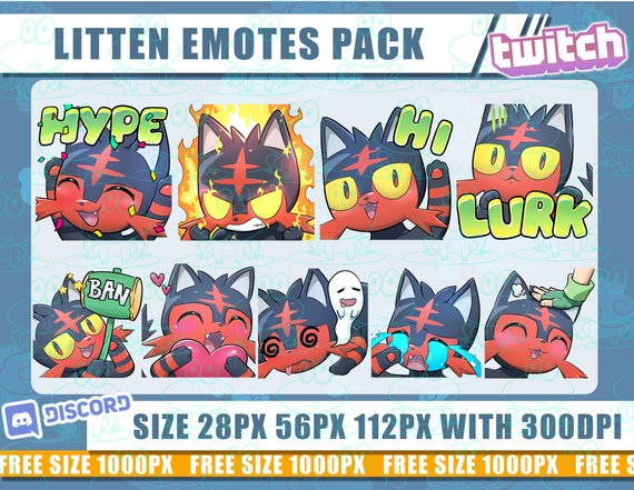 Litten Twitch Emotes Pokemon Emotes Emotes Litten Cute - Etsy