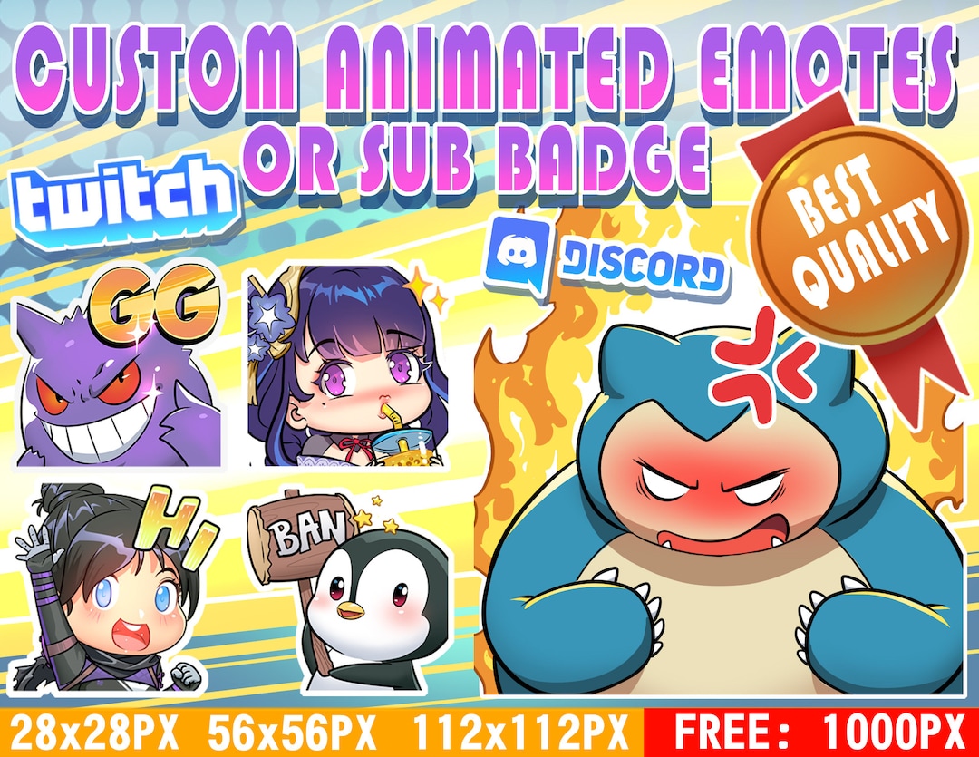 Custom Animated Emotes, Twitch Animated Emotes Pack, Discord Emotes ...