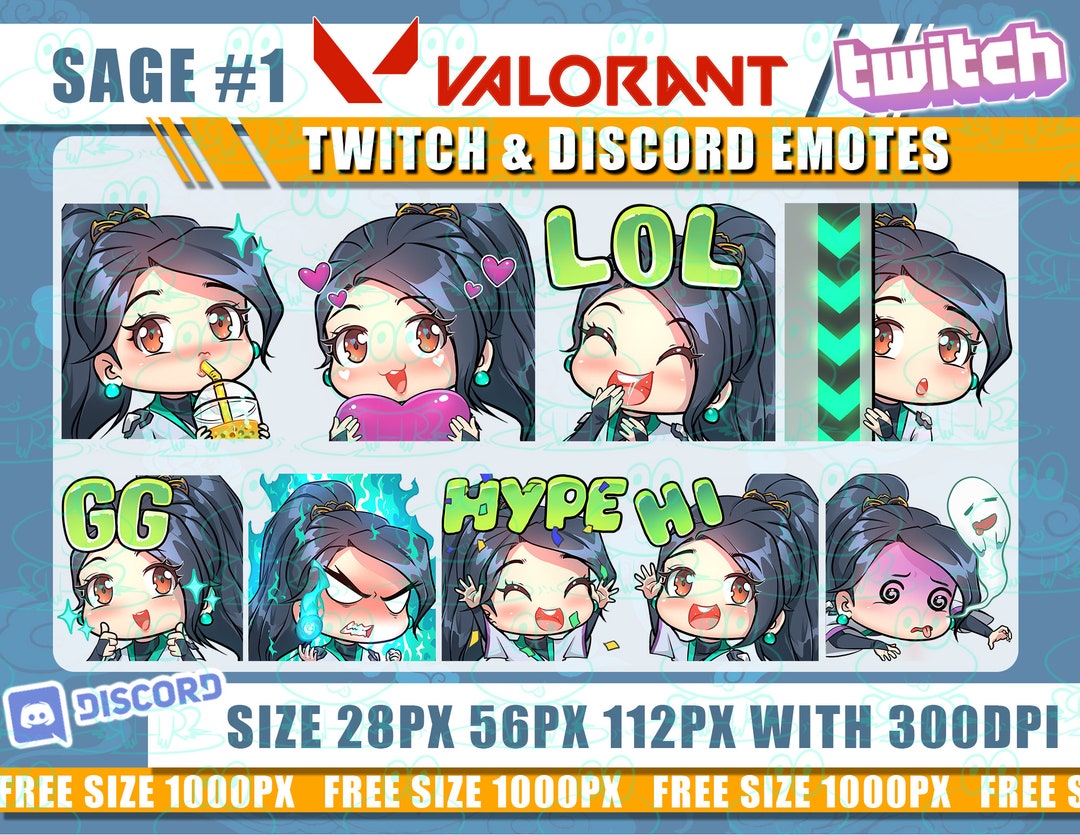 SAGE Twitch Emotes, Valorant Emotes, Emotes, Sage Cute Emotes, Emotes ...