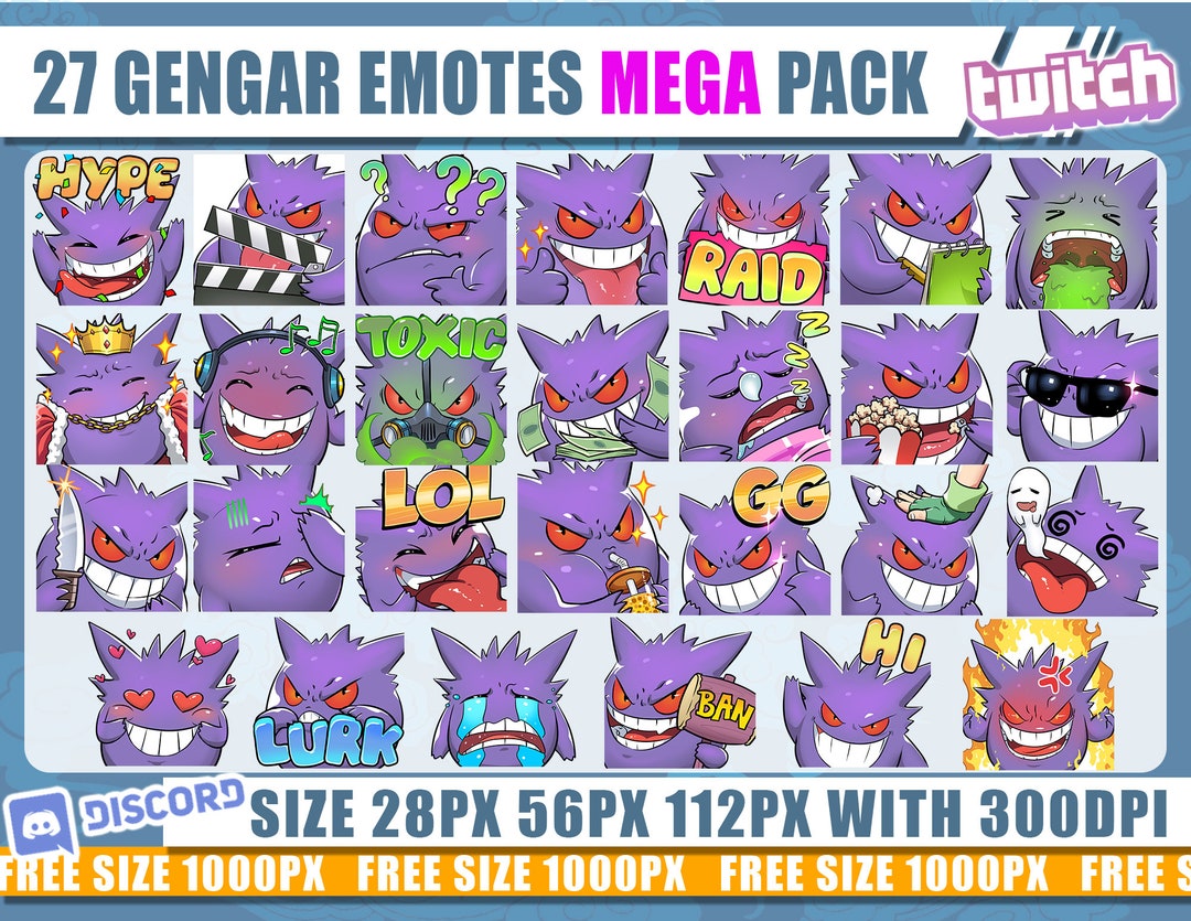 Gengar Twitch Emotes, Pokemon Emotes, Emotes, Gengar Cute Emotes ...