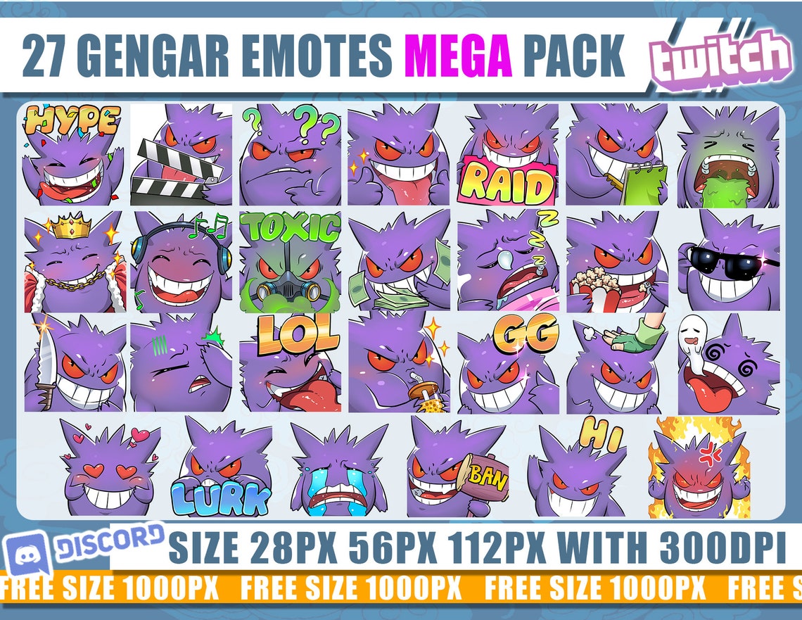 Gengar Twitch Emotes, Pokemon Emotes, Emotes, Gengar Cute Emotes ...